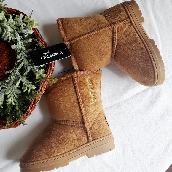 bebe | Shoes | Bebe Girls Cognac Logo Midcalf Winter Brown Boots | Poshmark